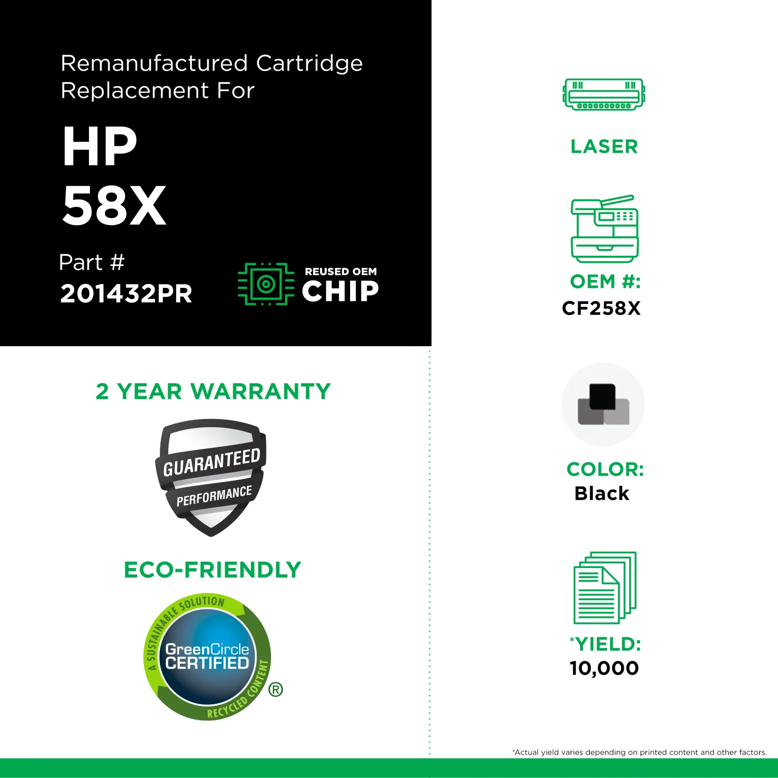 HP CF258X Remanufactured Black Laser Cartridge | Clover Imaging Canada