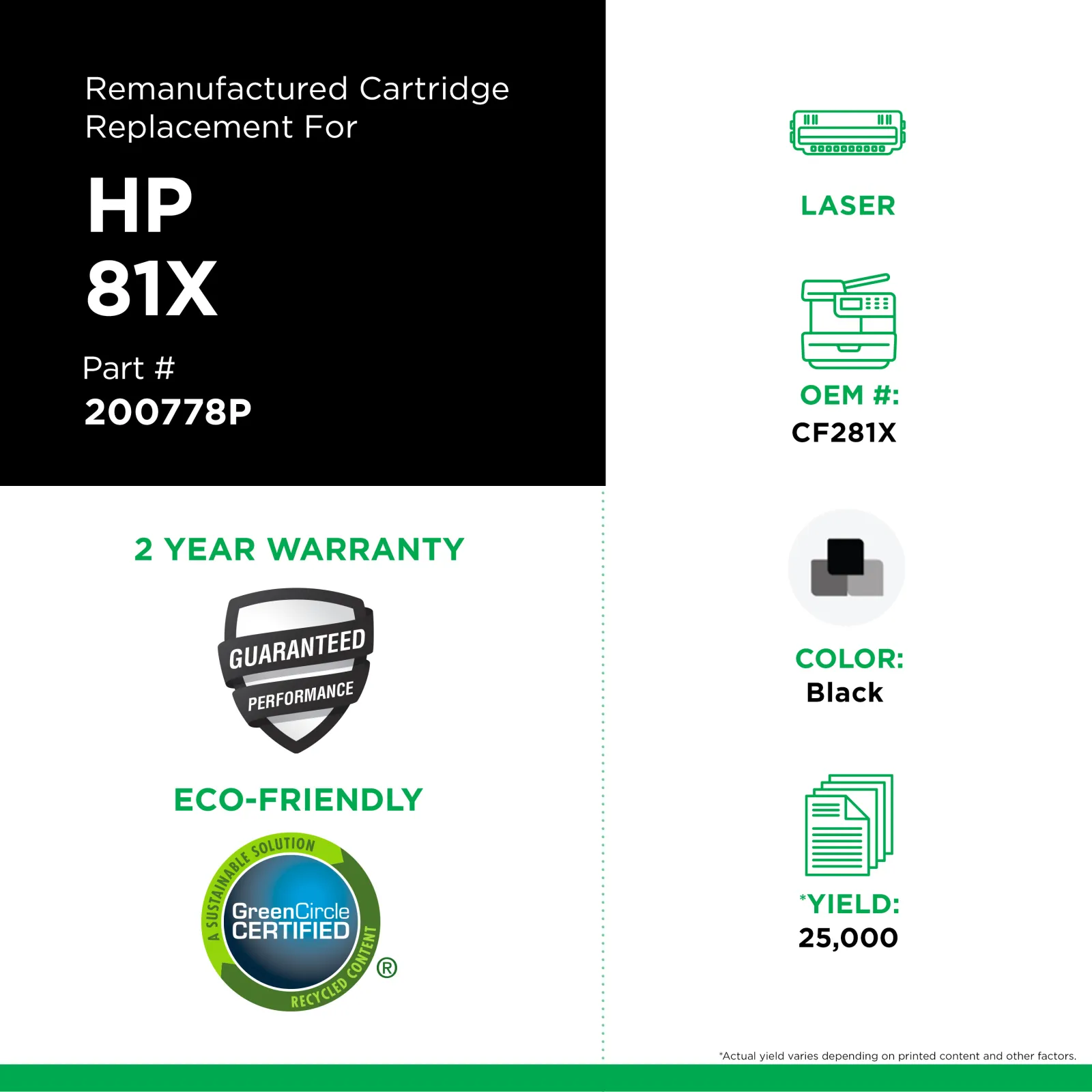 HP CF281X Remanufactured Black Laser Cartridge | Clover Imaging Canada