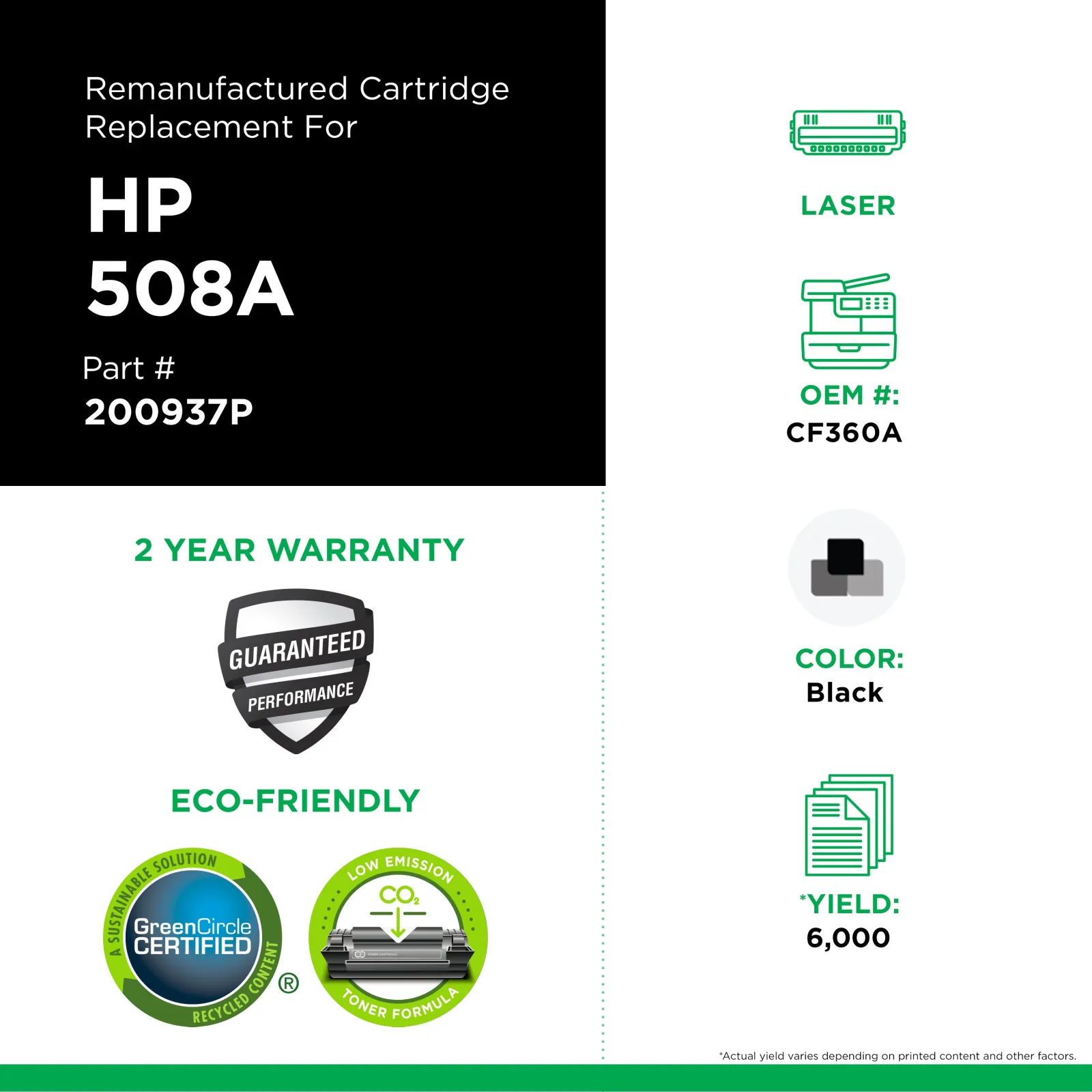 HP CF360A Remanufactured Black Color Laser Cartridge | Clover Imaging ...