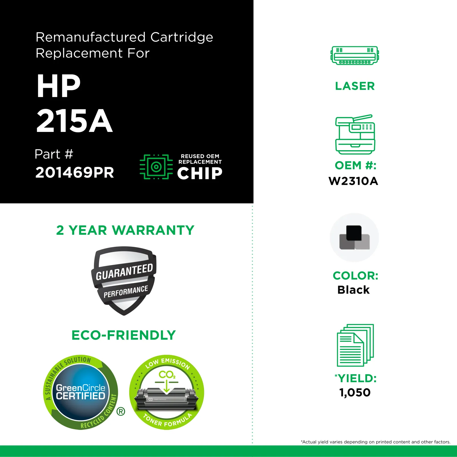 HP W2310A Remanufactured Black Color Laser Cartridge | Clover Imaging ...