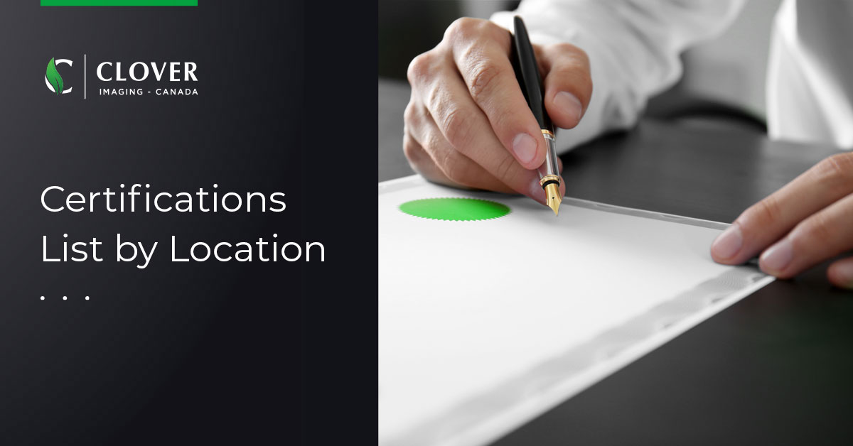 Certifications List | Clover Imaging Canada